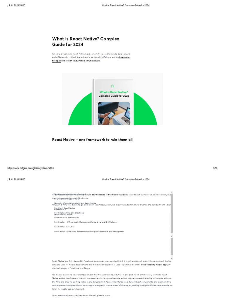 What Is React Native - Complex Guide For 2024 | PDF | Cross Platform ...