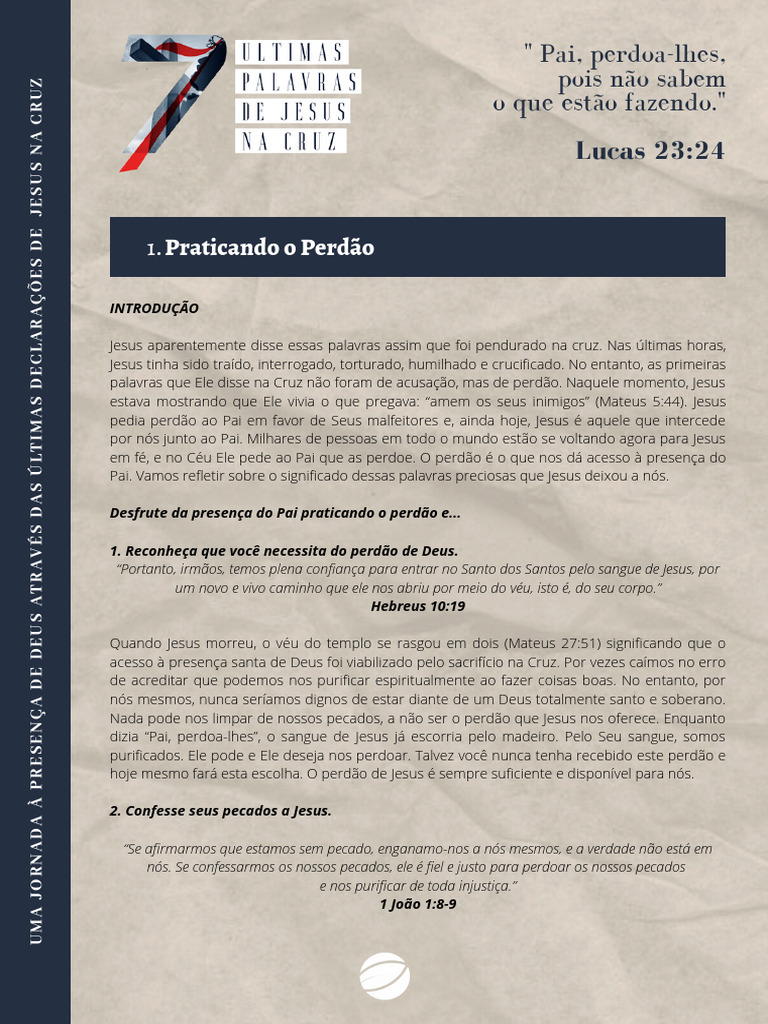7 UPJC - 01 - Praticando o Perdão | PDF | Jesus | Pecado