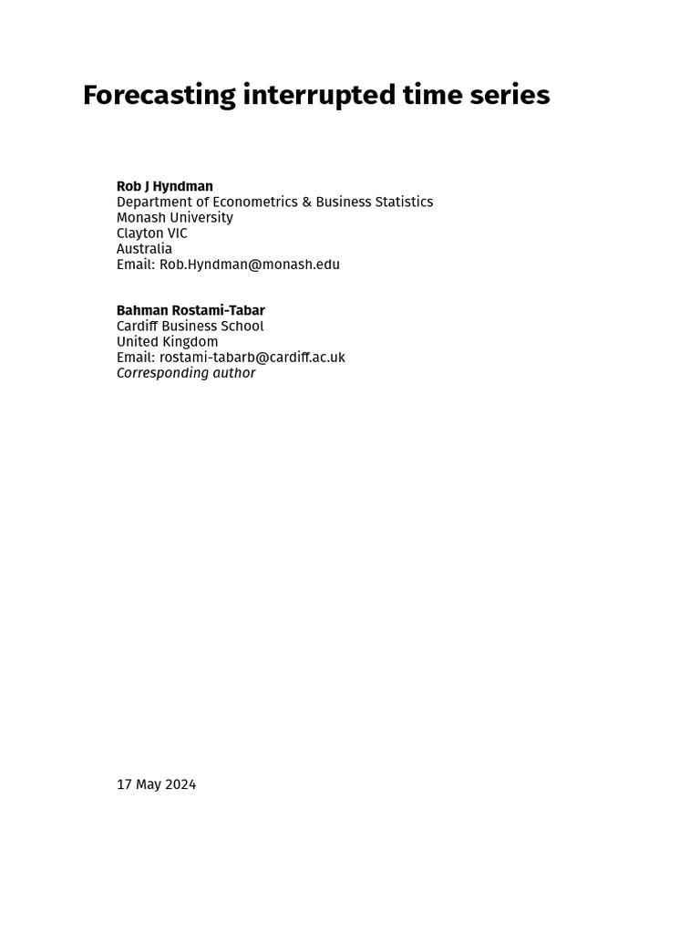 Forecasting Interrupted Time Series | PDF | Forecasting ...