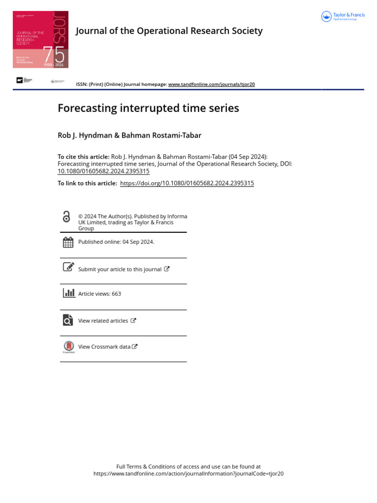 Strategies for Forecasting Interrupted Time Series | PDF | Forecasting ...