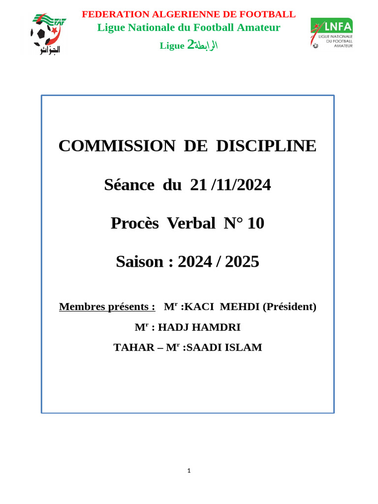 Discipline Football 2024/2025: Sanctions | PDF | Football | Club de ...