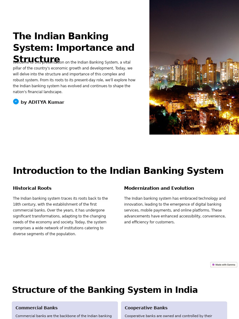 The Indian Banking System Importance and Structure | PDF | Banks ...