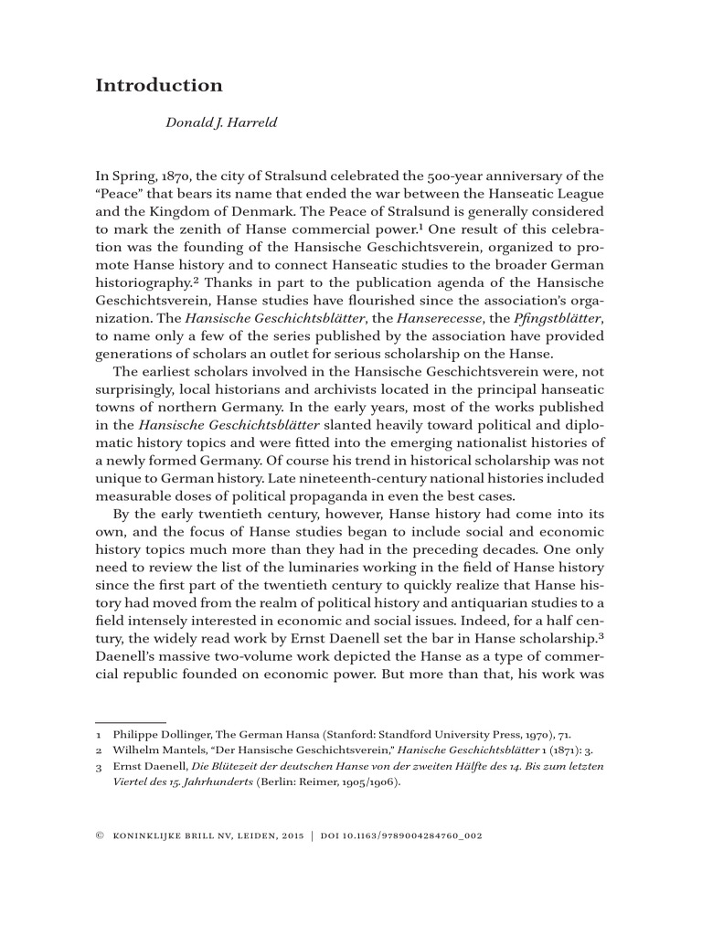 A Companion To The Hanseatic League - (Introduction) | PDF | History ...