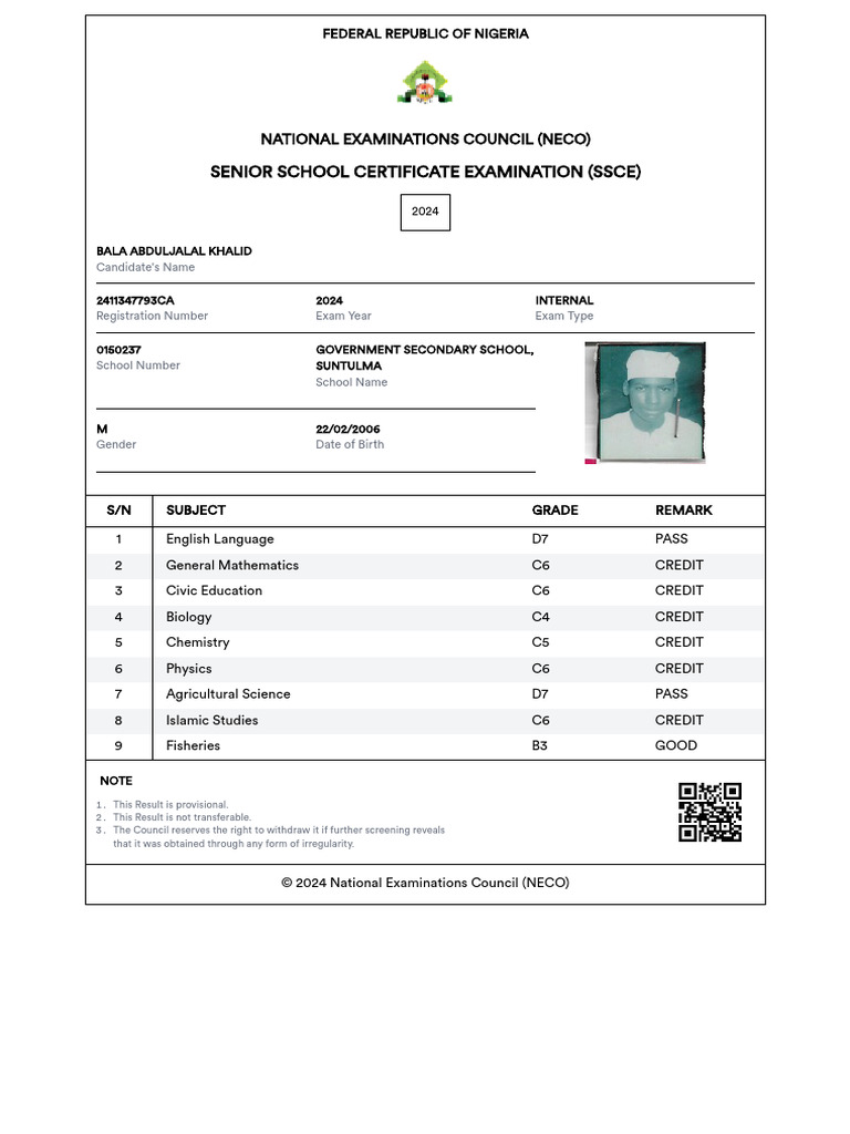 Senior School Certificate Examination (Ssce) : National Examinations ...
