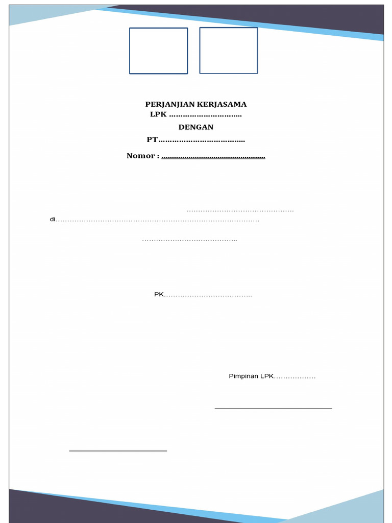 Contoh Mou Kerjasama LPK Job Order | PDF