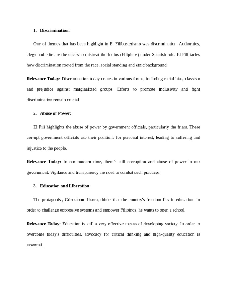 The Socio-Political Issues Portrayed in El Filibusterismo | PDF