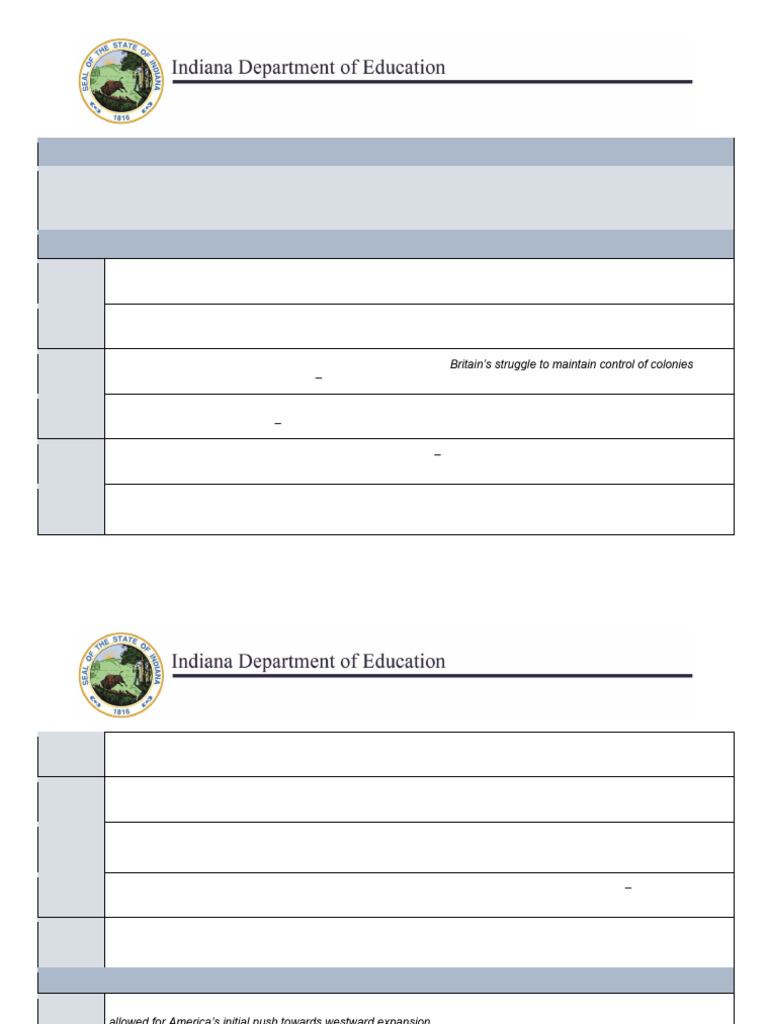 Grade 8 U.S. History Curriculum Guide | PDF | The United States ...
