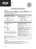 Positive TB Skin Test Reporting Form | PDF