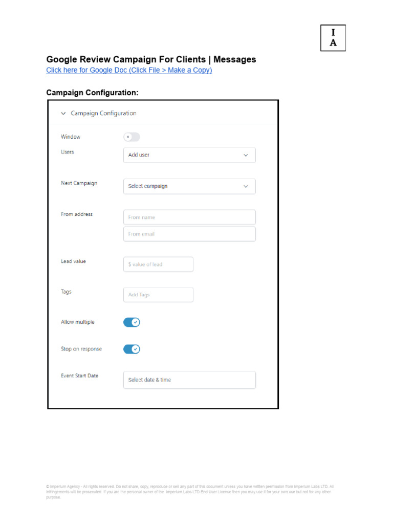 Google Review Campaign Messages Guide | PDF
