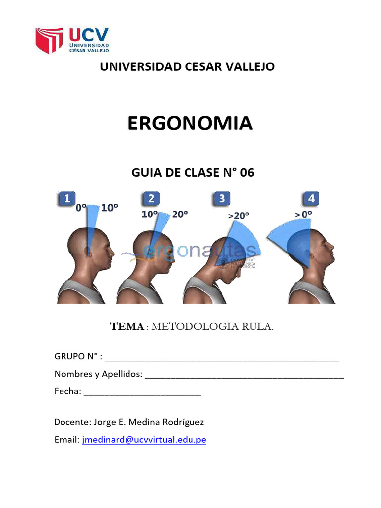 Guía de Clase: Método RULA en Ergonomía | PDF | Factores humanos y ...