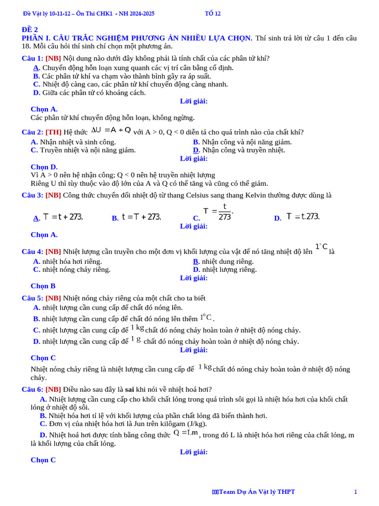 Gv Đề 2 - VL12 - CK1 - T 12 (Edit Hình Ảnh) | PDF