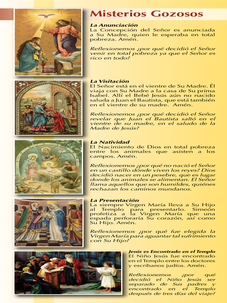 Misterios Del Santo Rosario | PDF | María, madre de Jesús | Cristo (título)