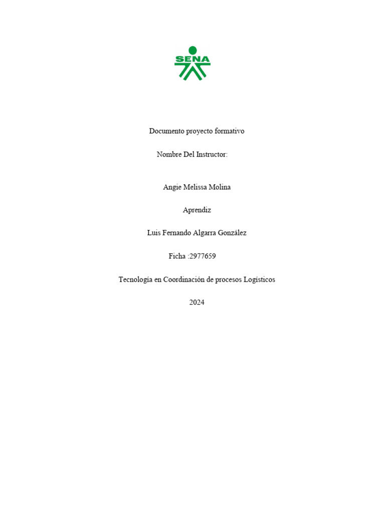 Documento Proyecto Formativo | PDF