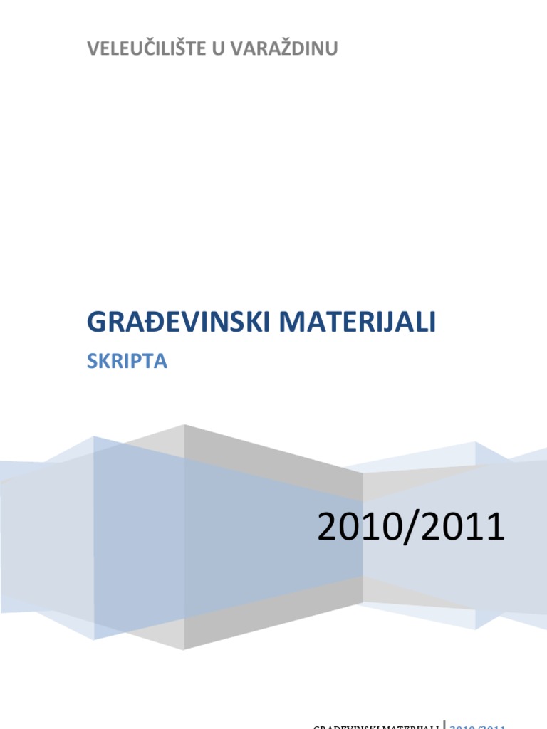 Građevinski Materijali Skripta Pdf