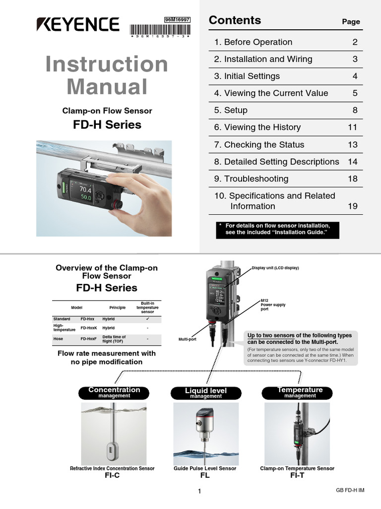 Keyence FD-H Series Sensor Manual | PDF | Electromagnetic Compatibility ...