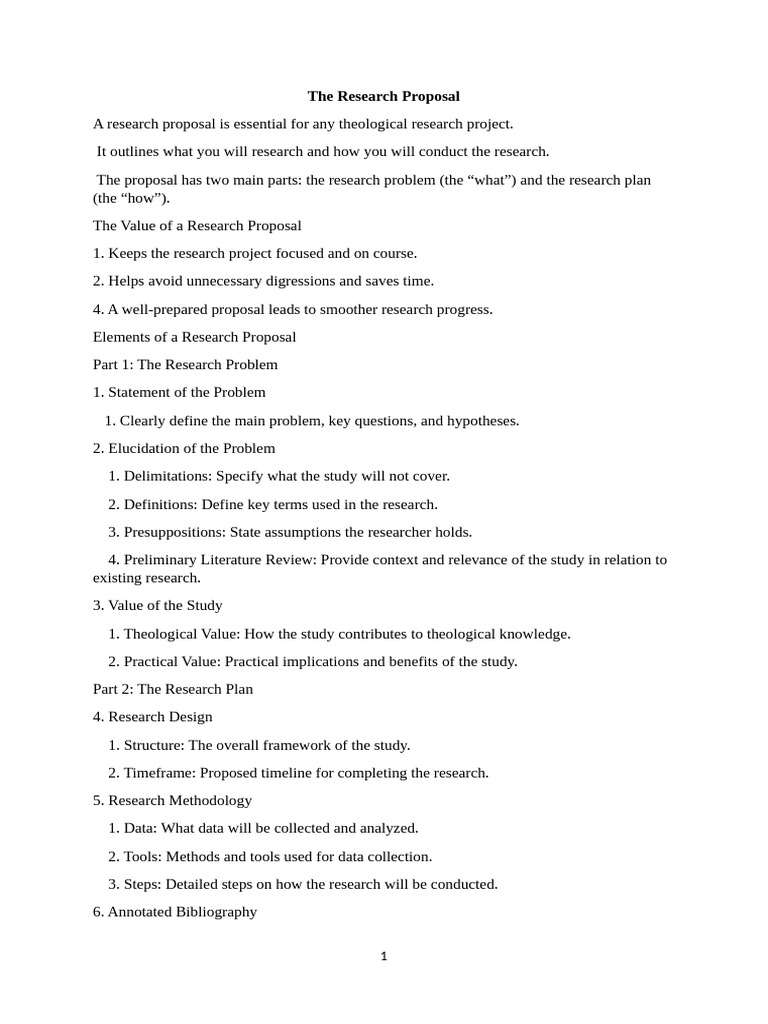 Theological Research Proposal Guide | PDF