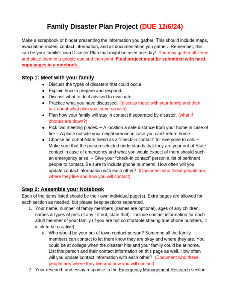 Family Disaster Preparedness Guide | PDF | Social Science