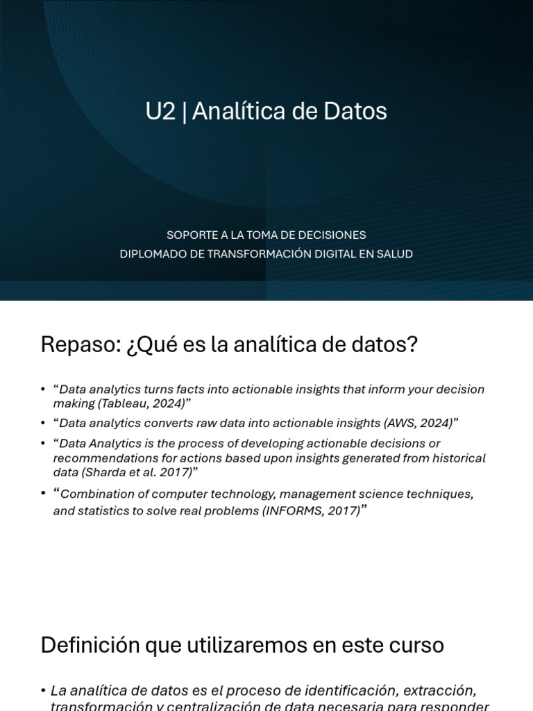 U2 Data Analytics - Analitica de Datos | PDF