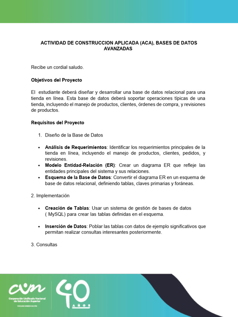 Aca Bases de Datos Avanzadas | PDF | Bases de datos | Base de datos relacional