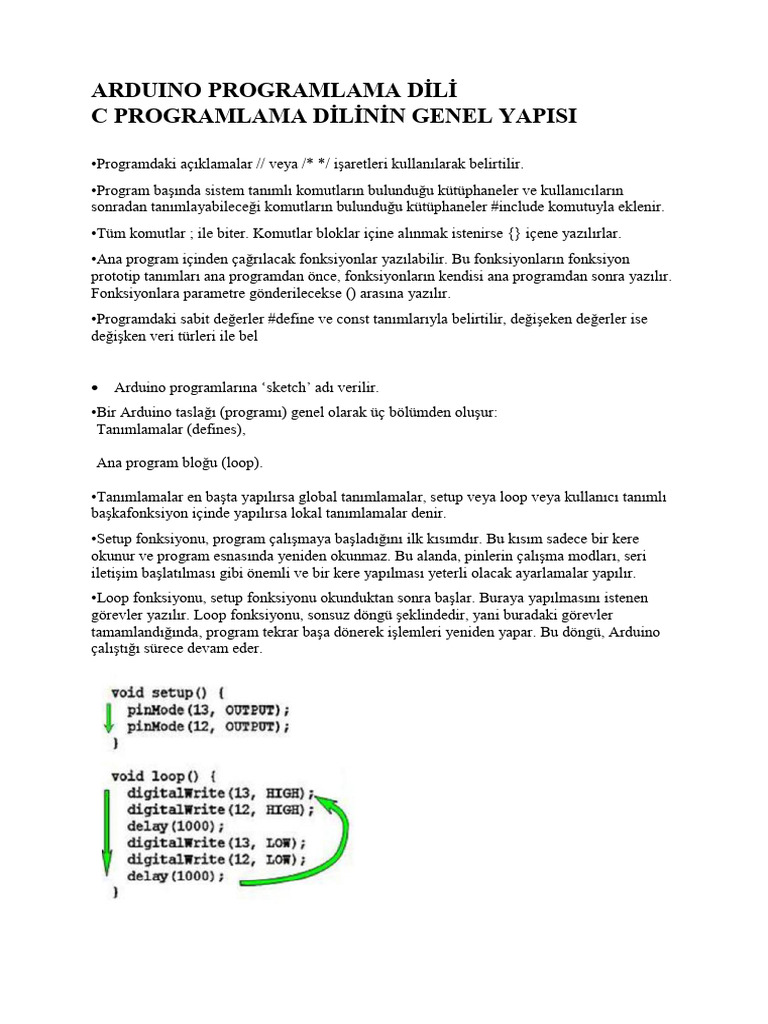 Arduino Programlama Di̇li̇ | PDF