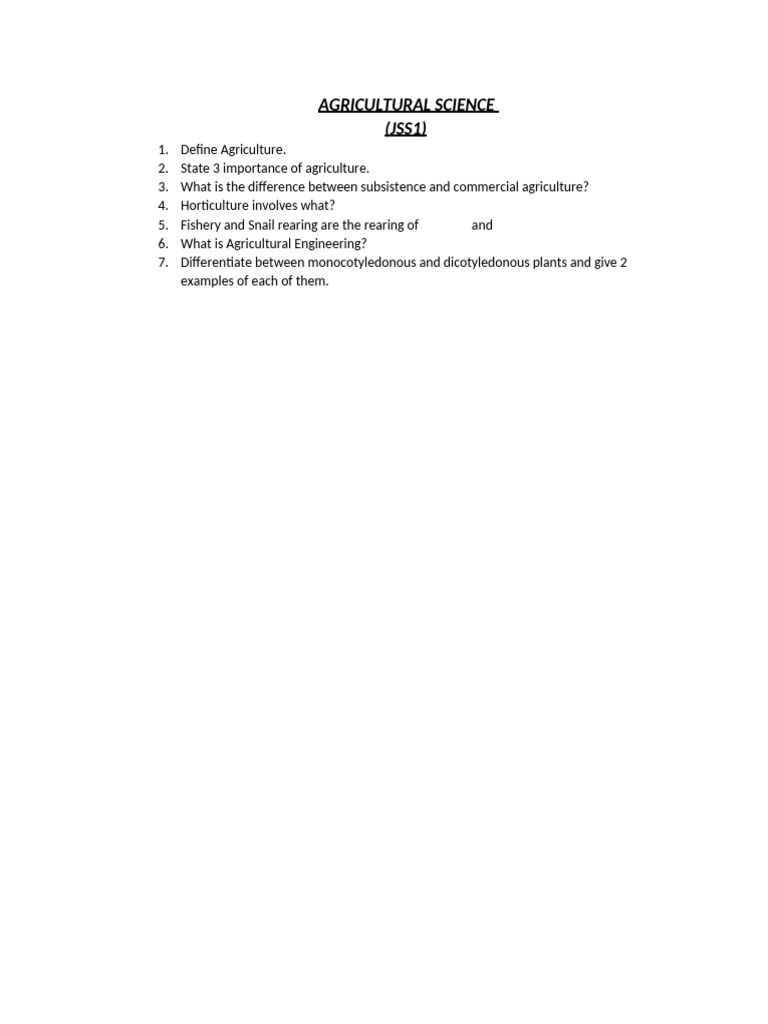 Agric and Homec CA | PDF | Home & Garden | Technology & Engineering