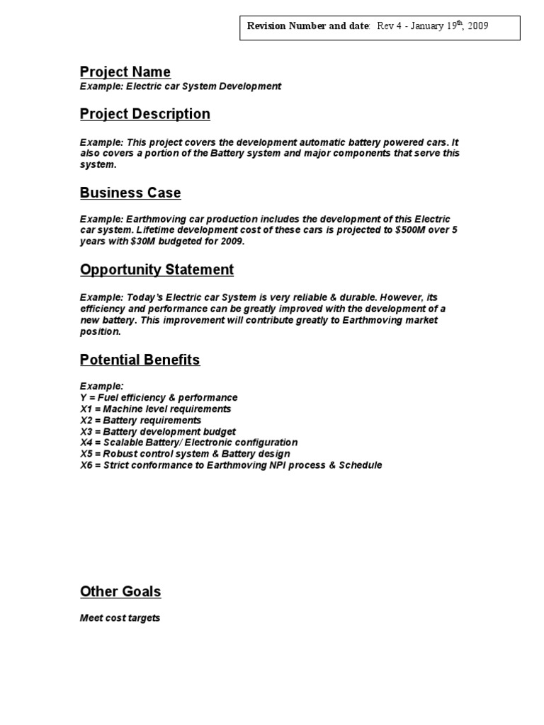 Project Charter | PDF | Electric Car | Reliability Engineering