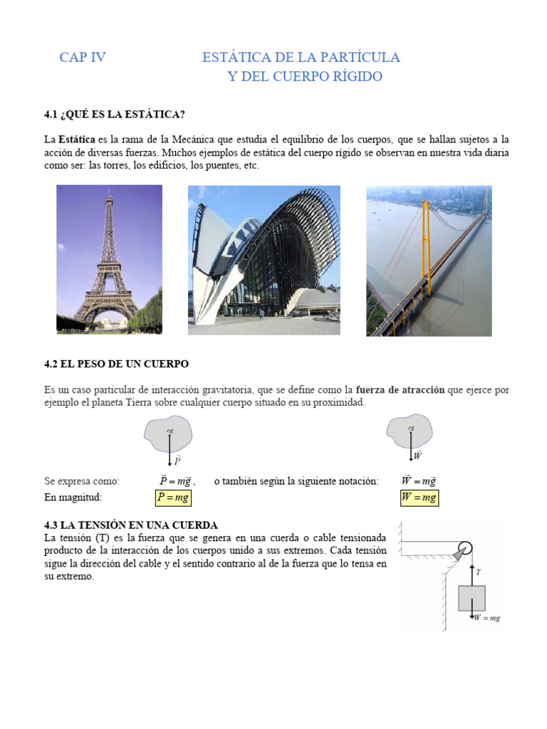 Cap 4 Estática | PDF | Esfuerzo de torsión | Fuerza