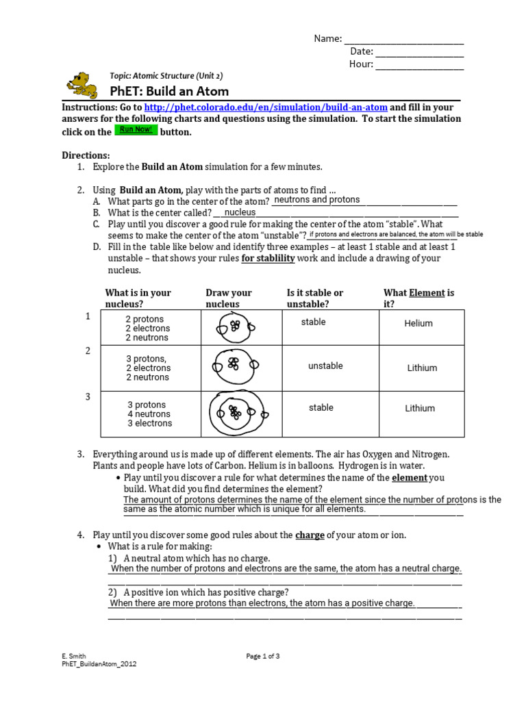 Kami Export - Seohyeon Lee - PhET - BuildanAtom - 2012 | PDF | Ion | Atoms