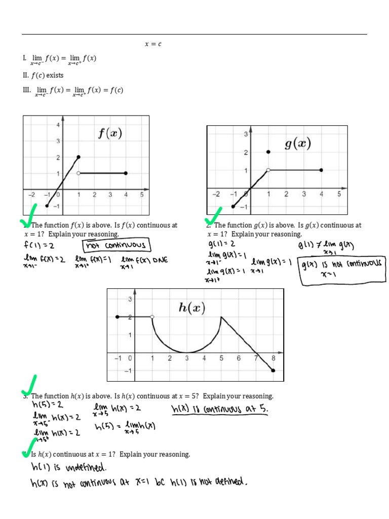 Kami Export - Seohyeon Lee - Worksheet B Topic 1.11 Continuity | PDF | Mathematical Analysis ...