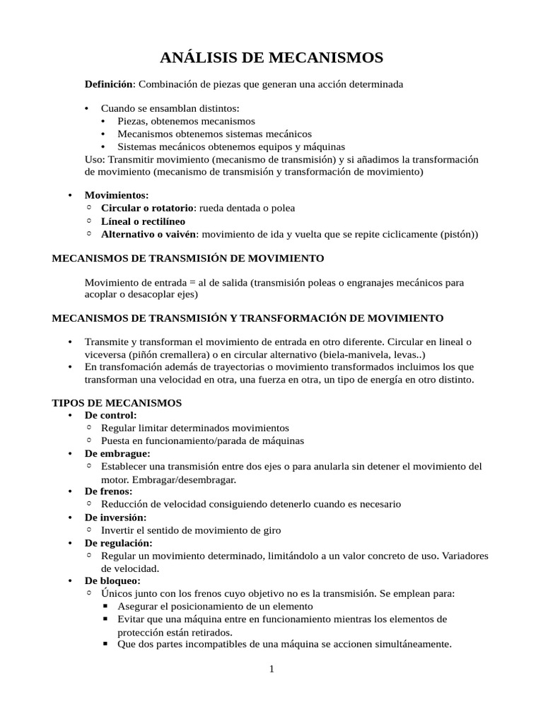 Resumen Mio para Estudiar | PDF | Engranaje | Embrague