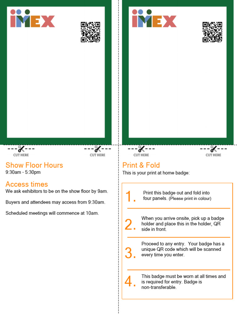 Show Floor Hours and Badge Instructions | PDF