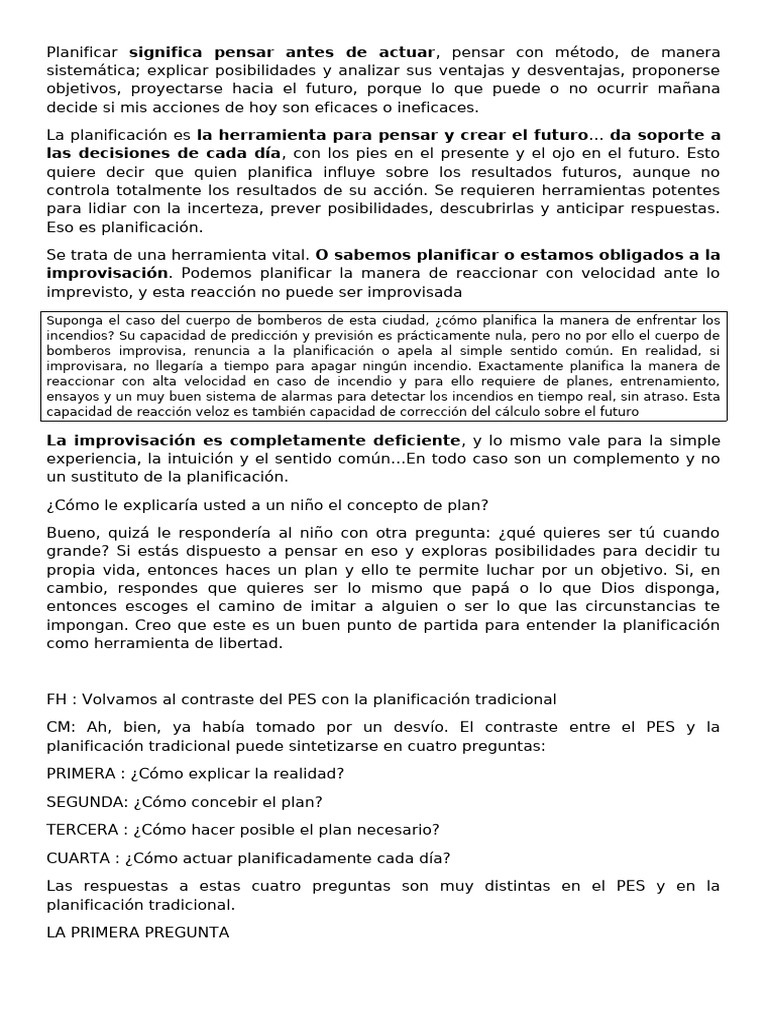 Entrevista A Carlos Matus | PDF | Planificación | Realidad