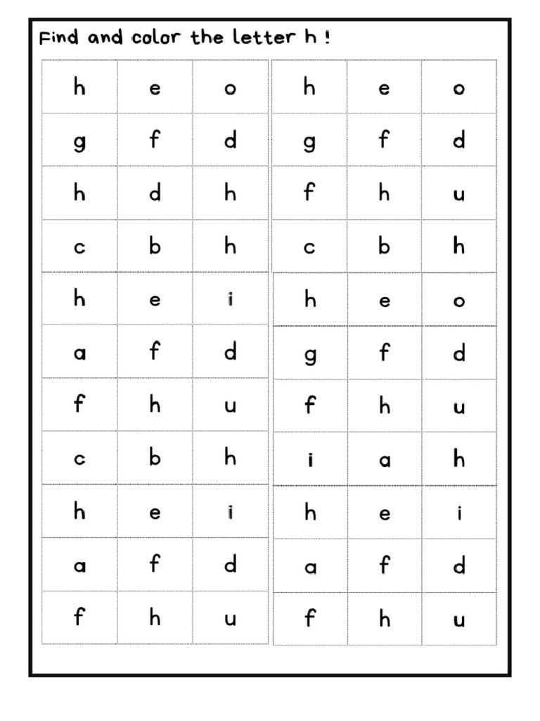 Worksheet Find Letter H | PDF