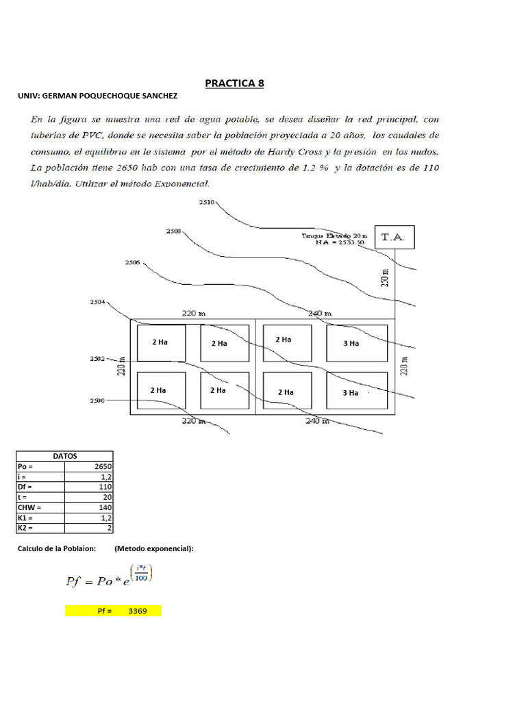 Practica - 8 - Hardy Cross | PDF | Longitud