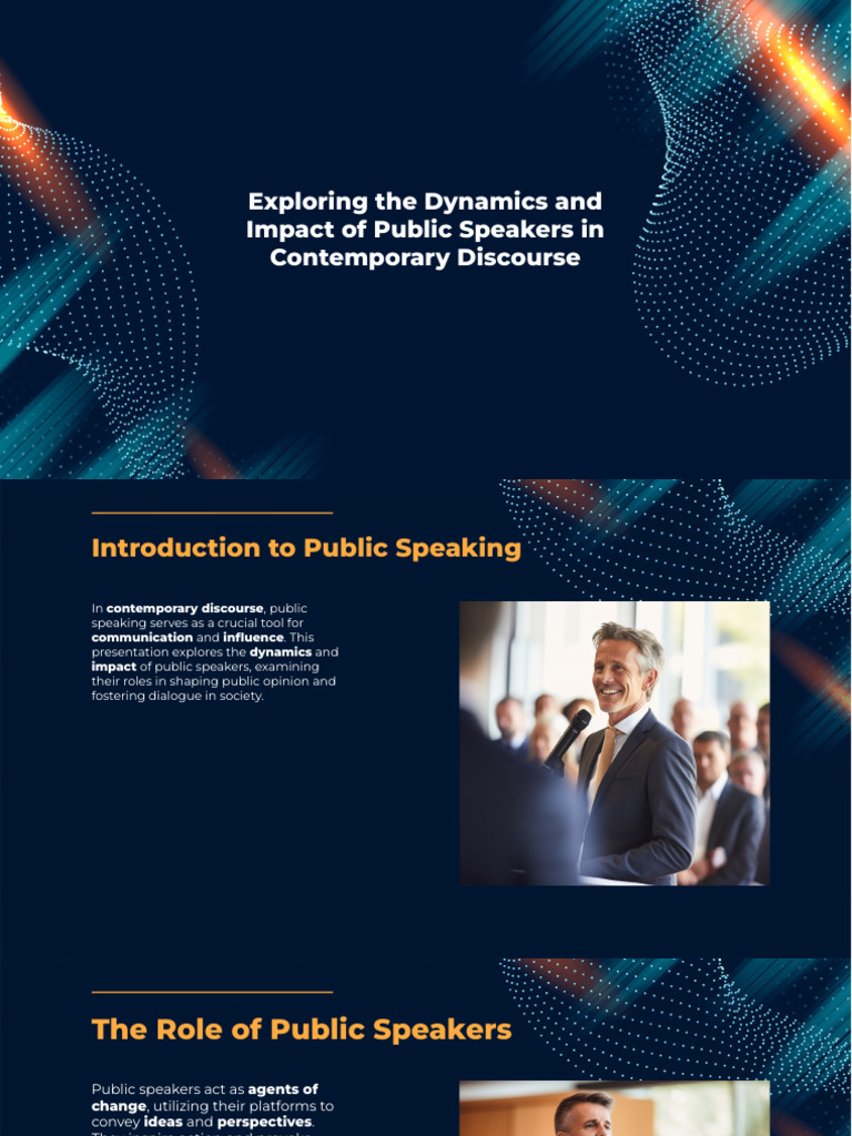 Slidesgo Exploring The Dynamics and Impact of Public Speakers in ...