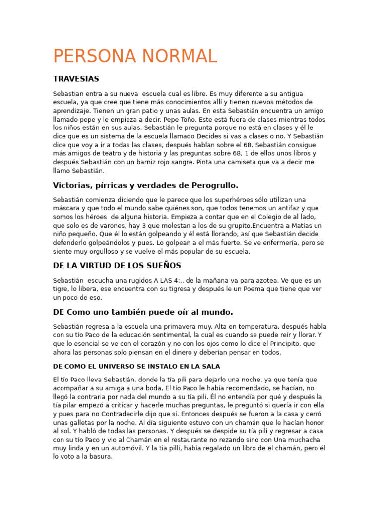 Persona Normal: Resumen y Análisis | PDF