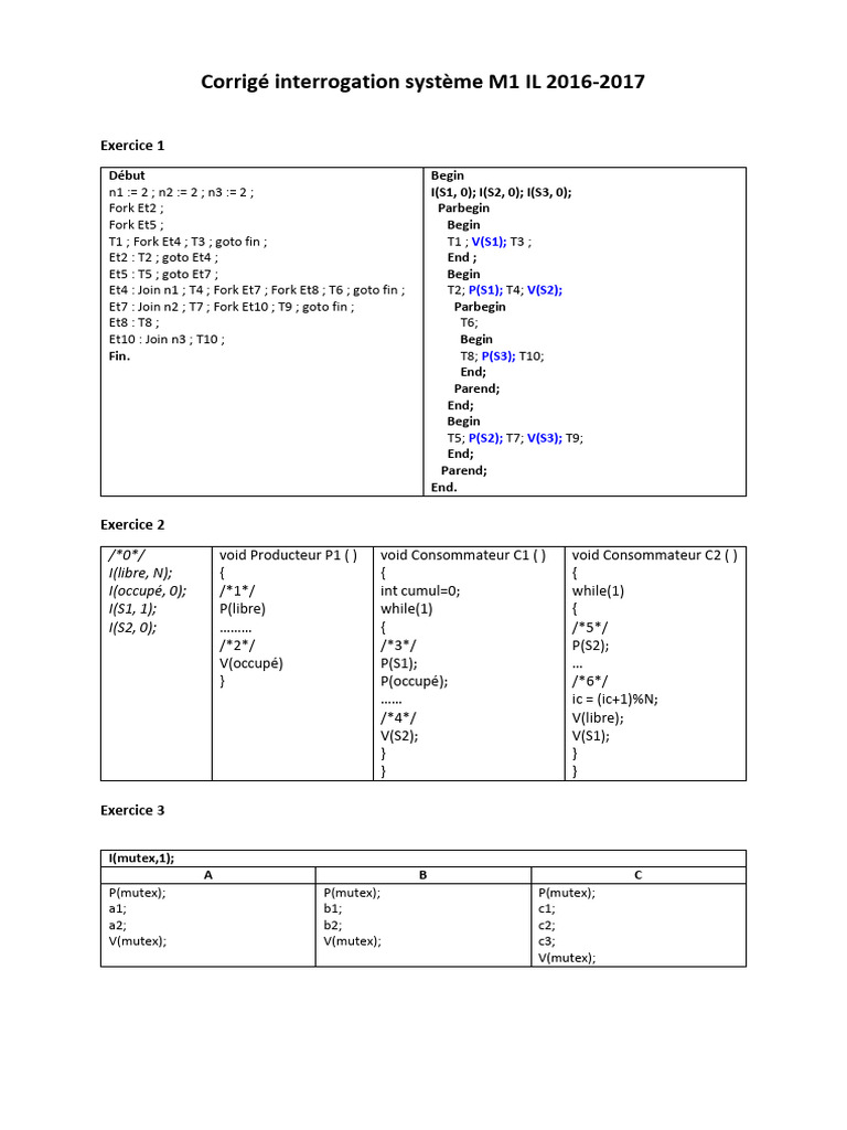 Corr Interrogation SYS (IL, 2016) (Sans Sujet) | PDF