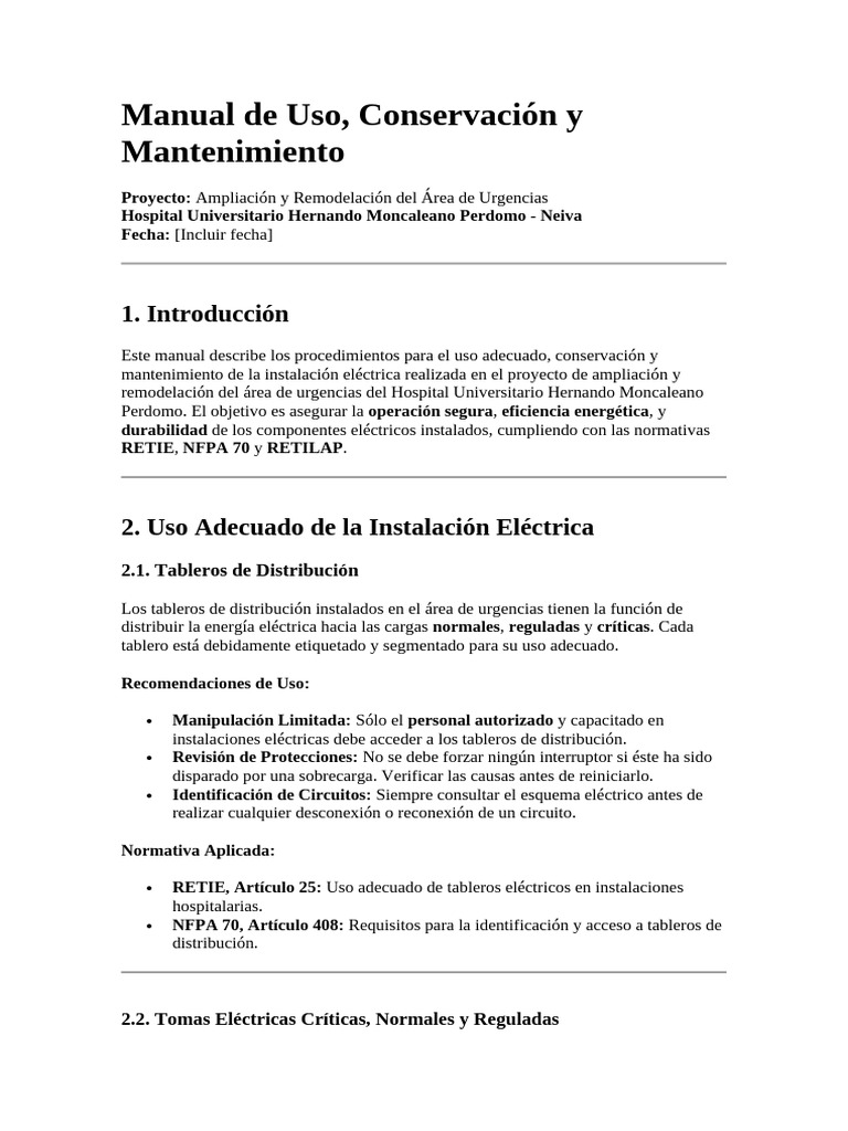 Manual de Uso | PDF | Electricidad | Ingenieria Eléctrica