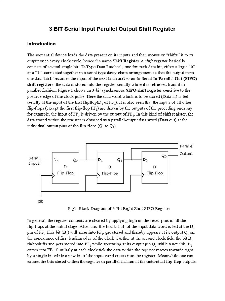 3BITSIPOShiftRegister Bhargav | PDF | Computer Engineering | Digital Technology