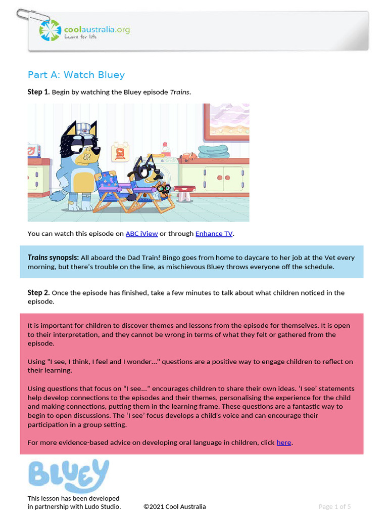 18 - Bluey - Trains - Teamwork - Early - Learning-Teacher - Worksheet ...
