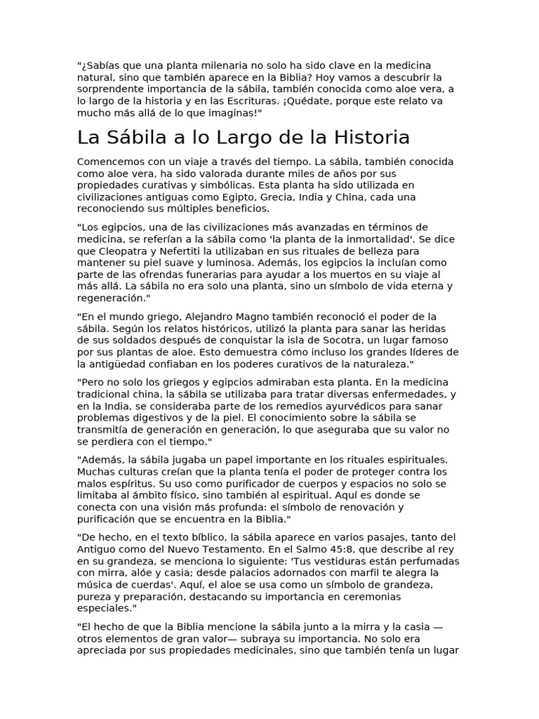 Sábila: Significado y Uso en la Biblia | PDF | Productos cosméticos | Jesús