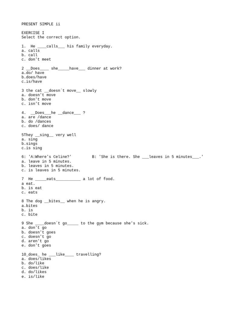 PRESENT SIMPLE II Finish | PDF | Language Arts & Discipline