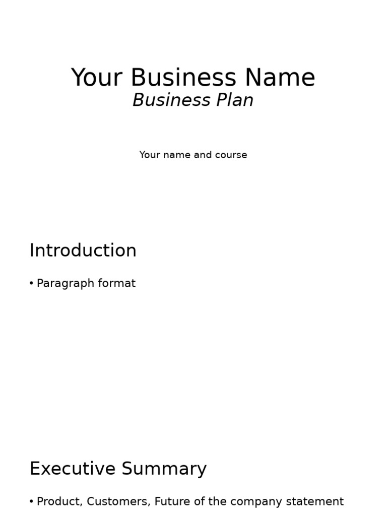 SBA Business Plan Template | PDF | Business | Business Economics