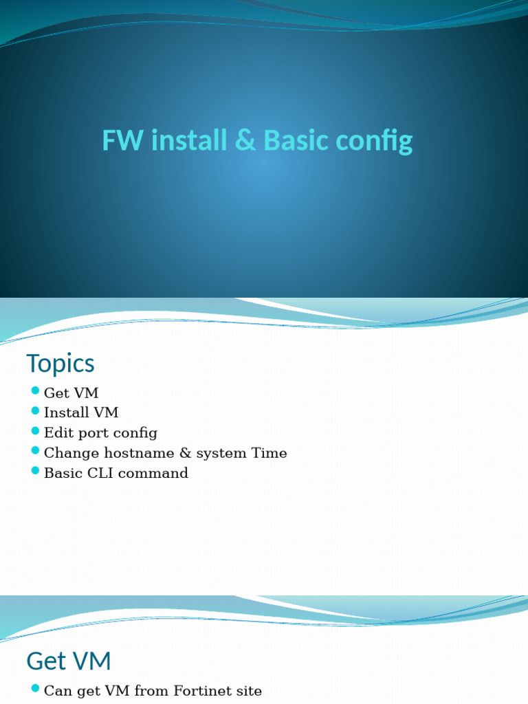 4-FW Install & Basic Config | PDF