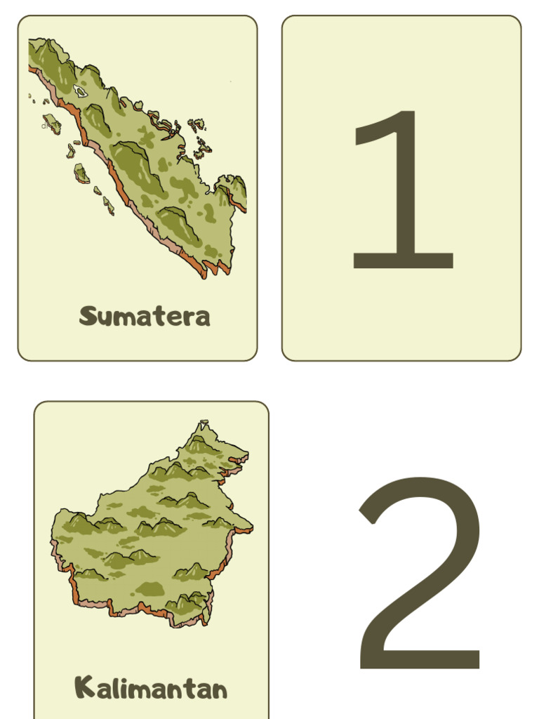 Flashcard Pulau-Pulau Besar Di Indonesia | PDF