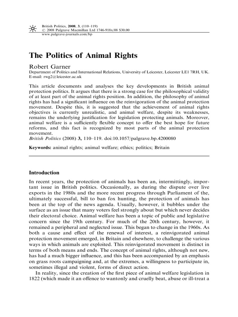 British Animal Rights Politics | PDF | Animal Rights | Animal Welfare