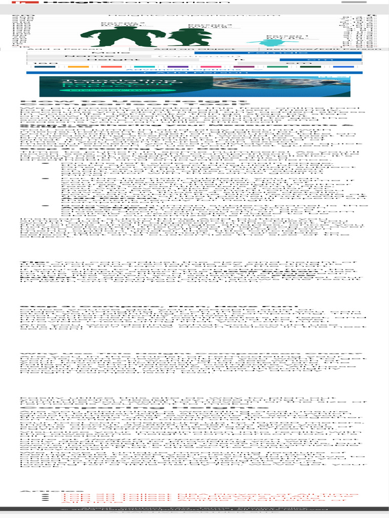 Height Comparison - Comparing Heights Visually With Chart | PDF