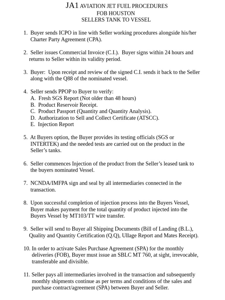 JA1 Jet Fuel Transfer Procedures | PDF | Finance & Money Management ...