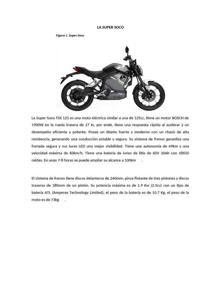 La Super Soco | PDF | Batería de iones de litio | Electricidad