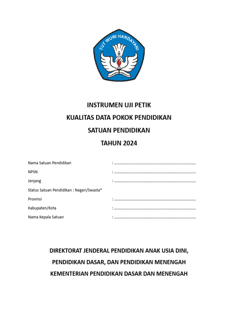 Instrumen Uji Petik 22 November 2024 | PDF